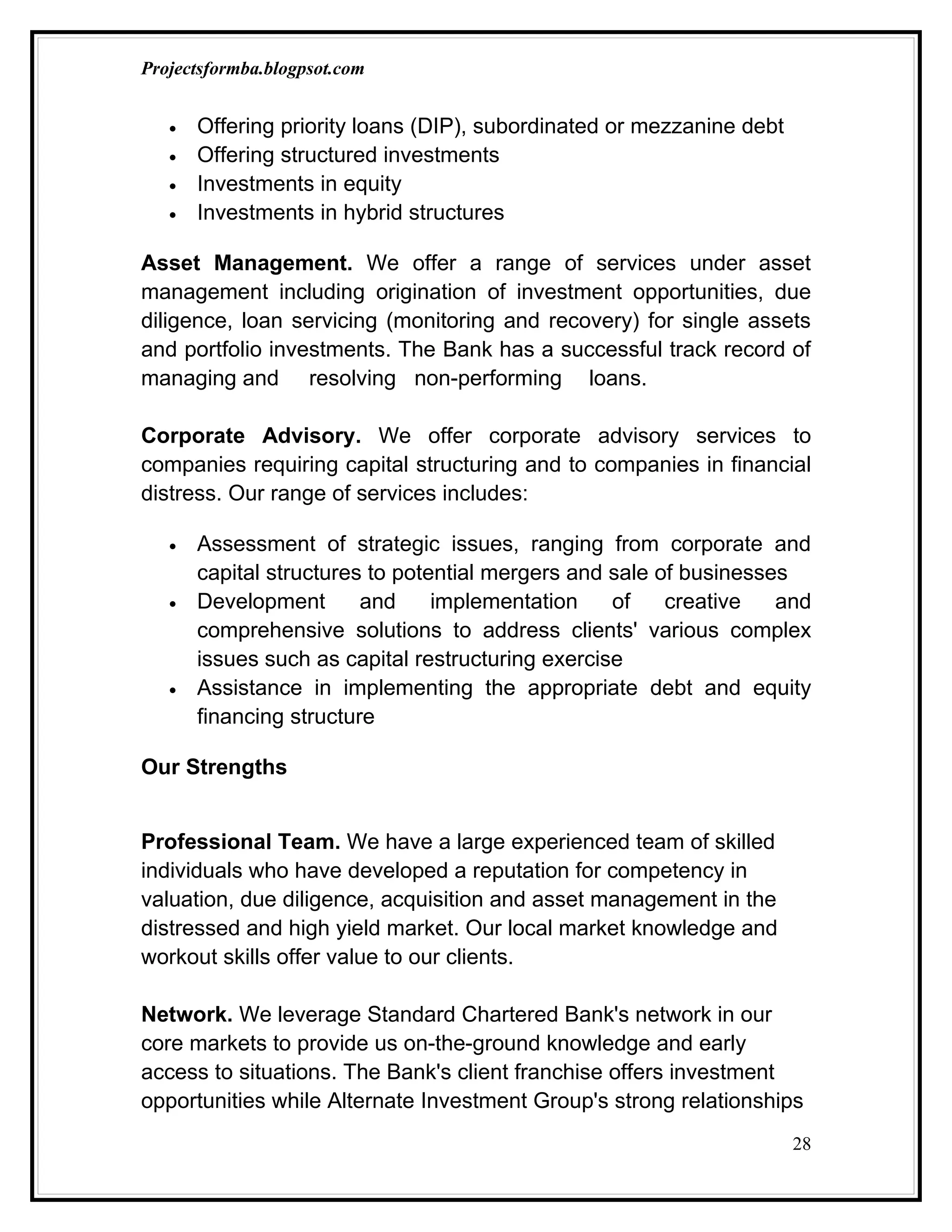 A project report on investment strategies and portfolio management at ...
