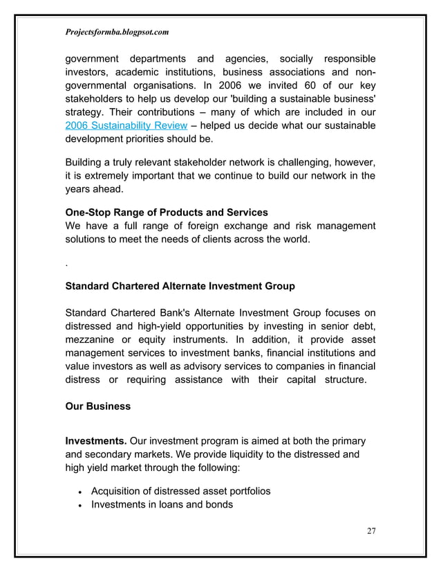 A project report on investment strategies and portfolio management at ...