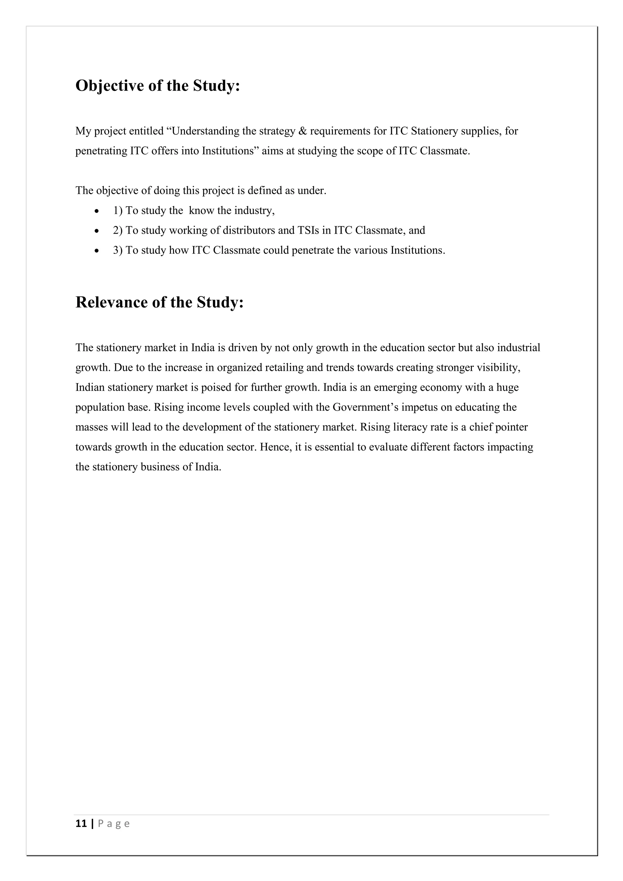 A project report on itc | DOCX