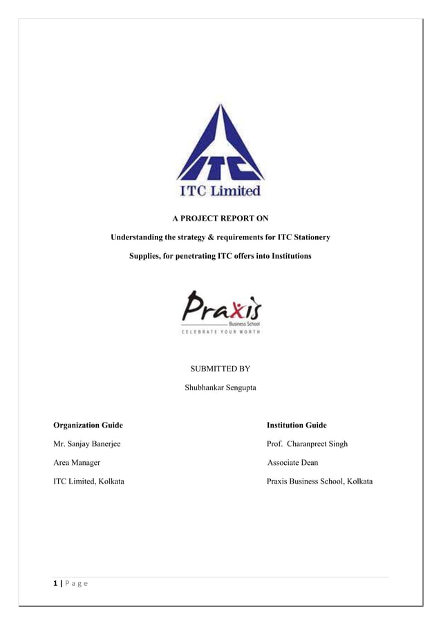 A project report on itc | DOCX | Small and Medium-sized Business | Business