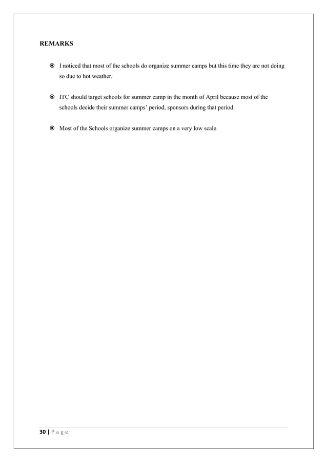 A project report on itc | DOCX | Small and Medium-sized Business | Business