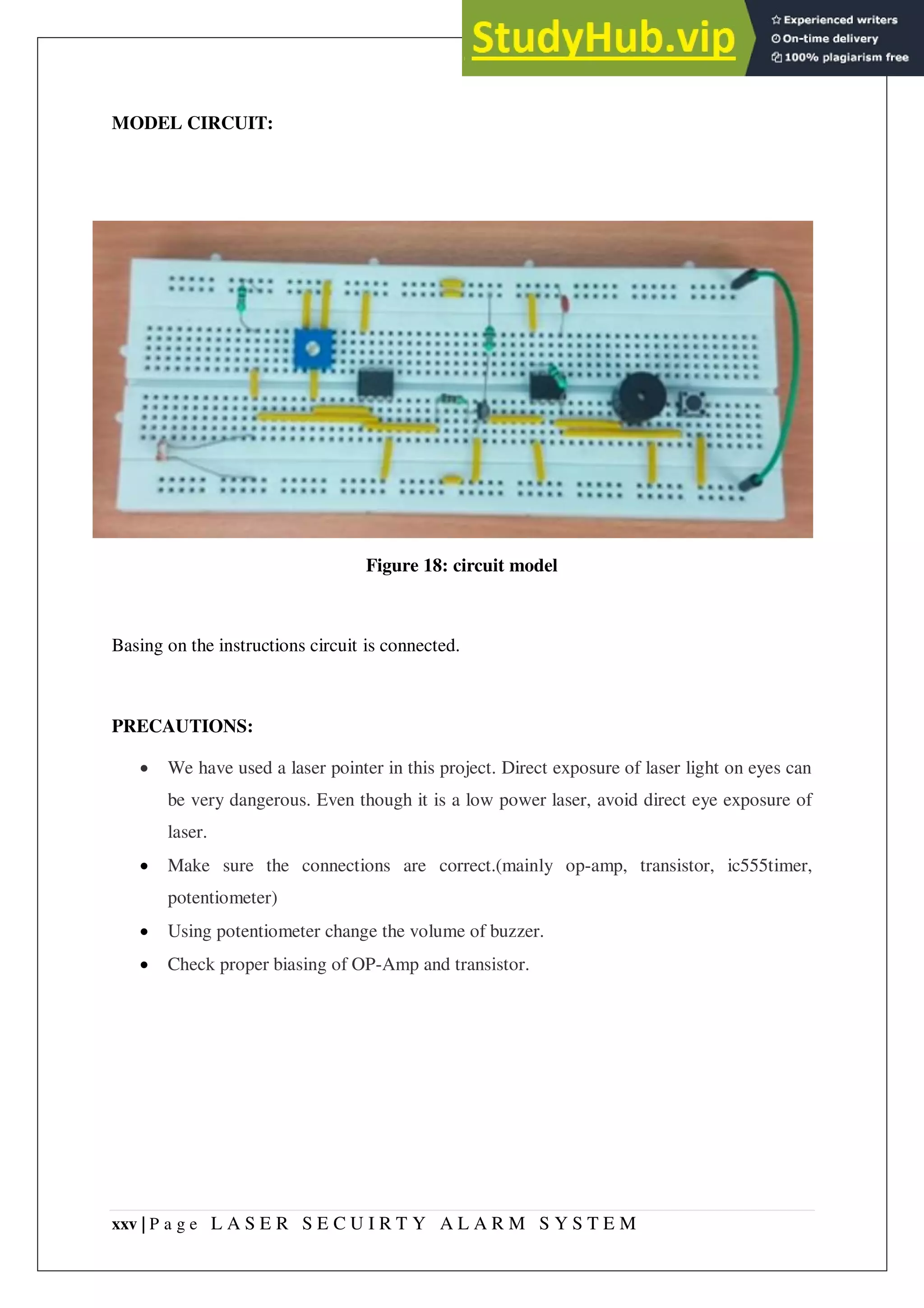 A PROJECT REPORT On LASER SECURITY ALARM SYSTEM | PDF