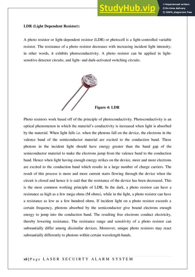 A PROJECT REPORT On LASER SECURITY ALARM SYSTEM | PDF