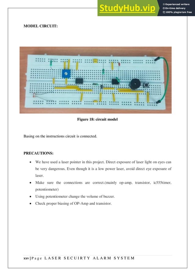 A PROJECT REPORT On LASER SECURITY ALARM SYSTEM | PDF