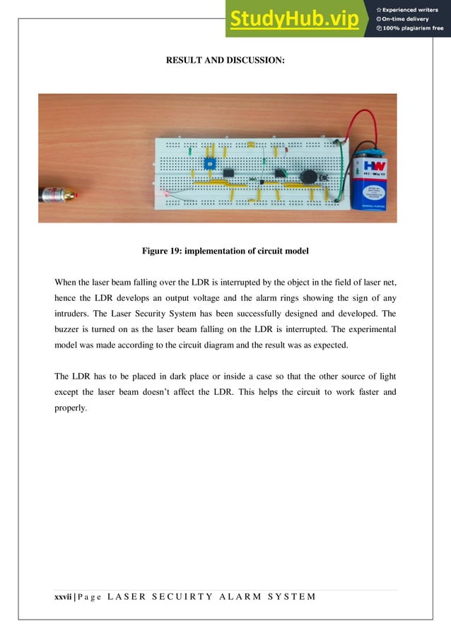 A PROJECT REPORT On LASER SECURITY ALARM SYSTEM | PDF
