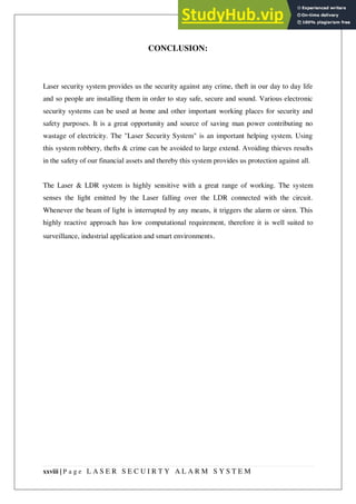 A PROJECT REPORT On LASER SECURITY ALARM SYSTEM | PDF