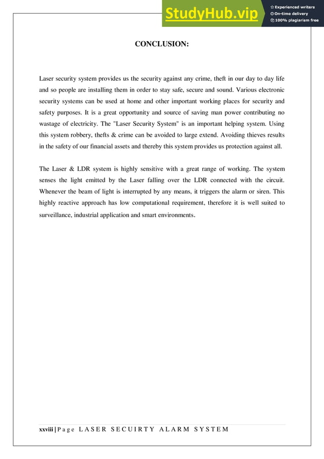 A PROJECT REPORT On LASER SECURITY ALARM SYSTEM | PDF
