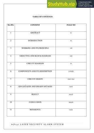 A PROJECT REPORT On LASER SECURITY ALARM SYSTEM | PDF