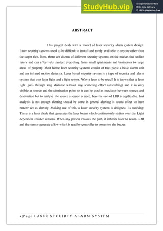 A PROJECT REPORT On LASER SECURITY ALARM SYSTEM | PDF