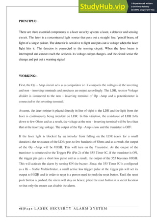 A PROJECT REPORT On LASER SECURITY ALARM SYSTEM | PDF