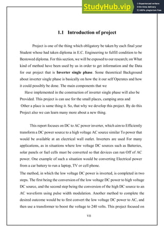 A Project Report On Mini Inverter 12v To 220v Pdf
