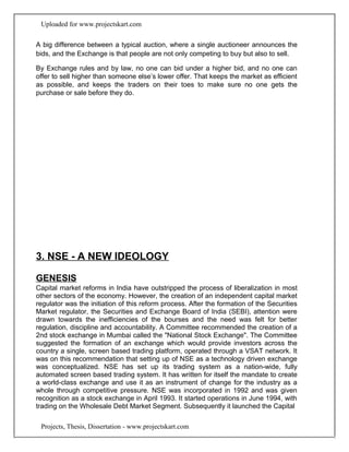 A Project Report on National Stock Exchange (NSE) | DOC