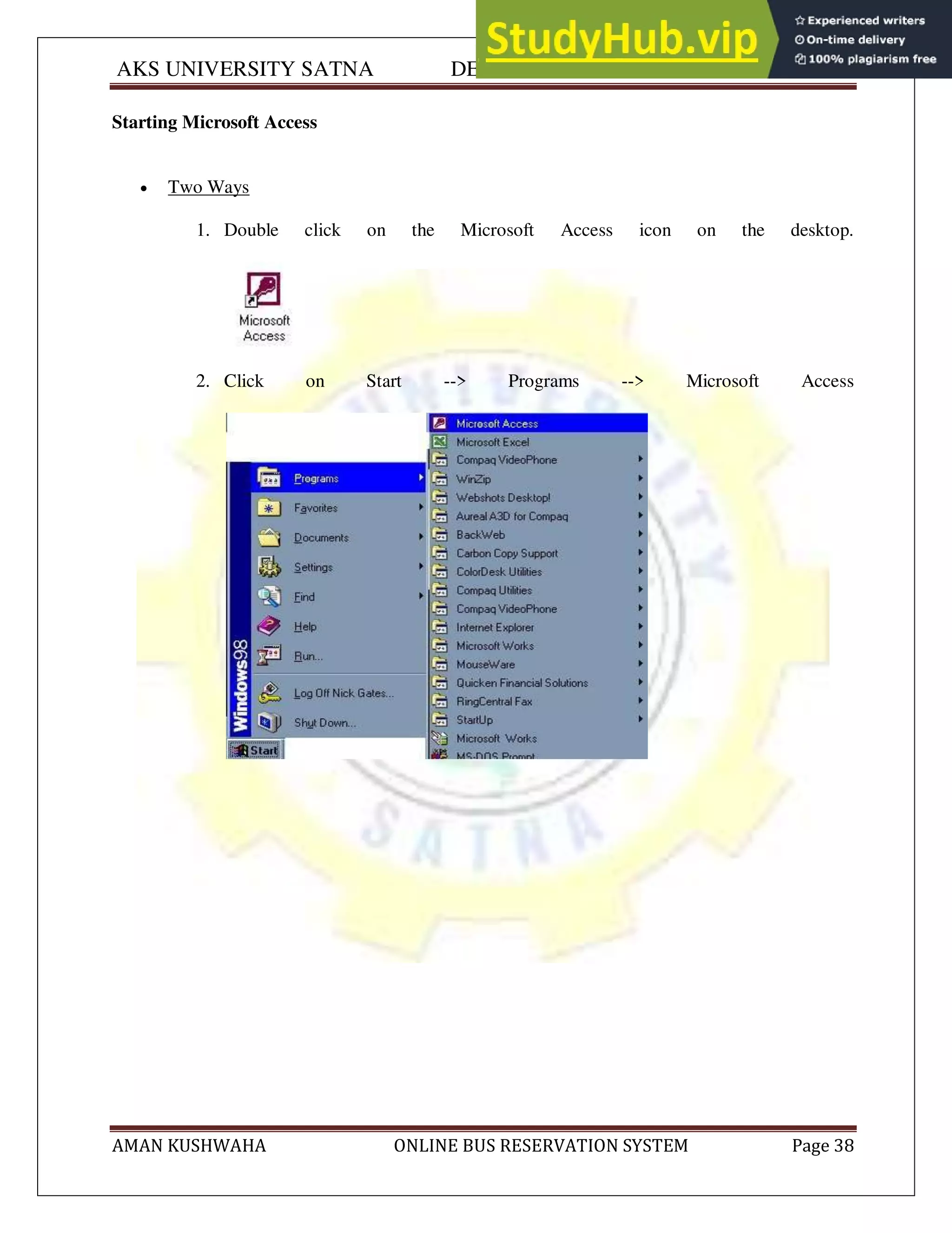 A PROJECT REPORT ON Online Bus Reservation System | PDF