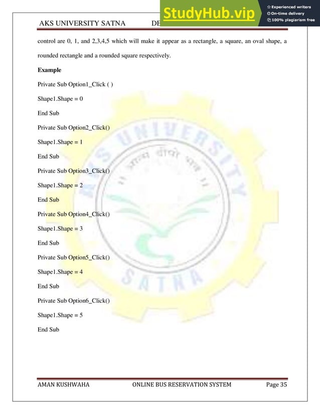 A PROJECT REPORT ON Online Bus Reservation System | PDF