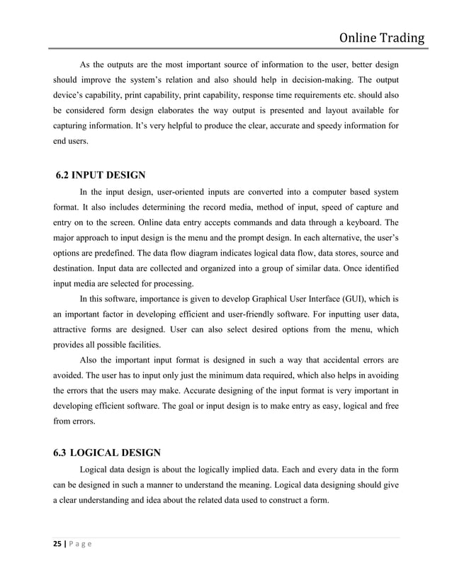 A project report on online trading | PDF