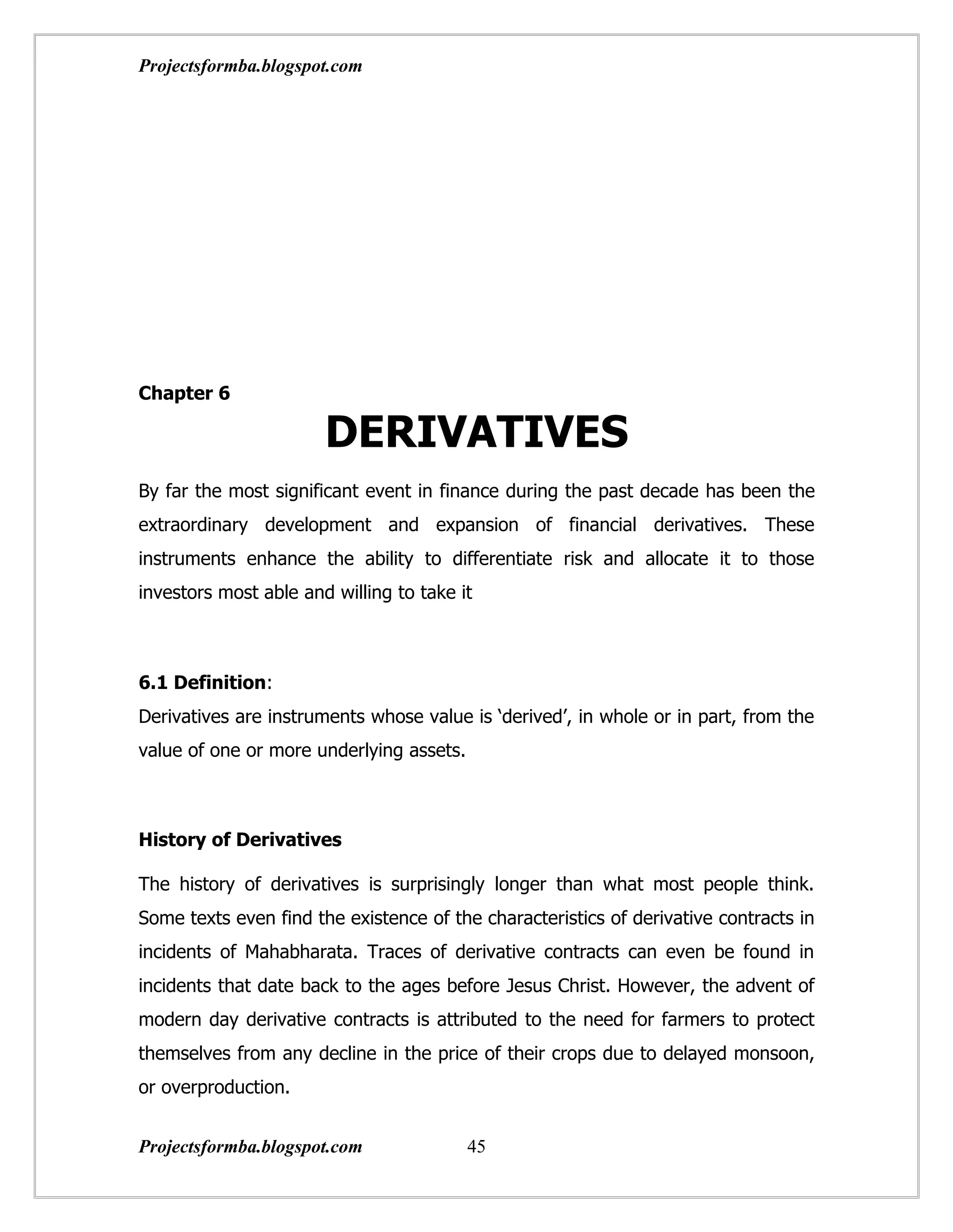 A project report on overview of indian stock market | DOC