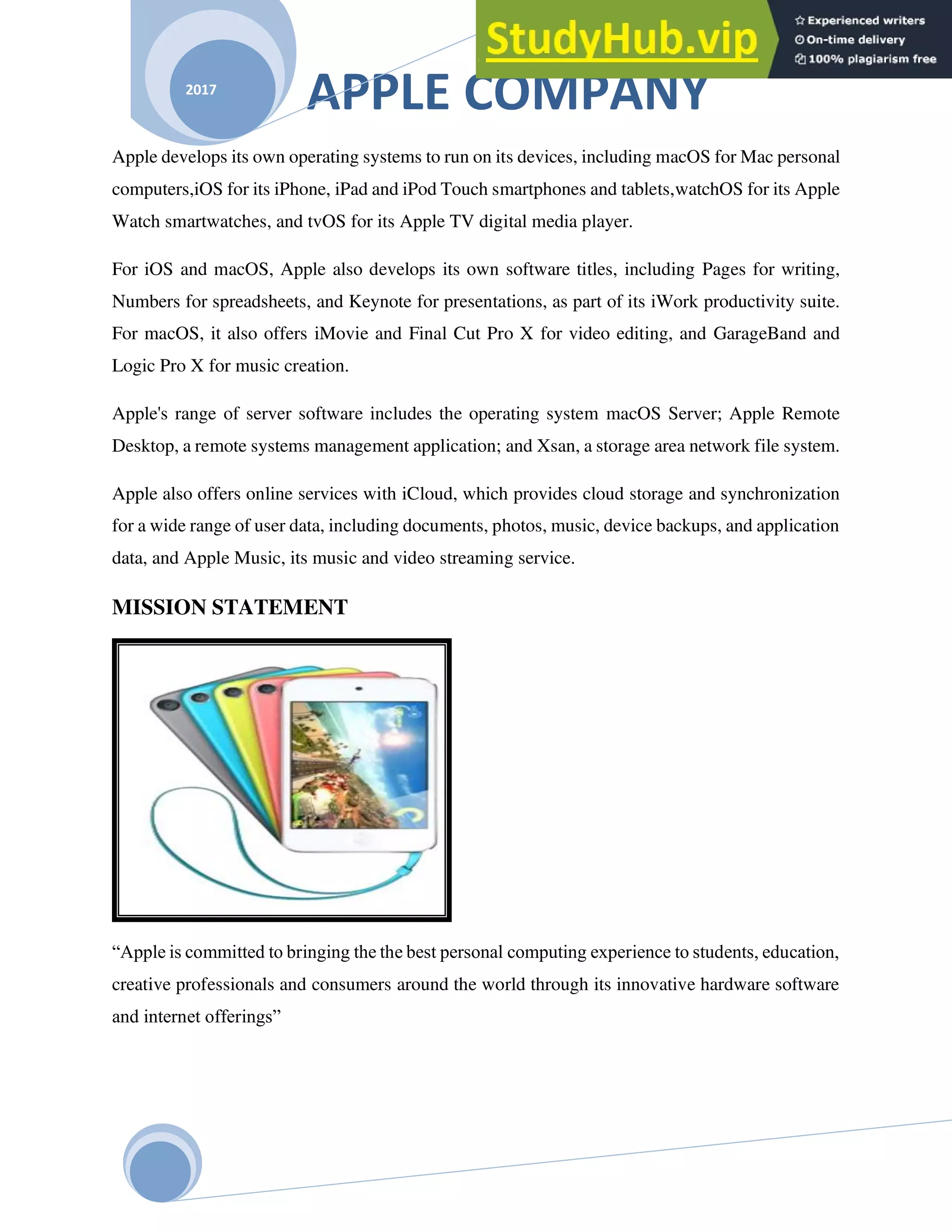 A PROJECT REPORT ON quot APPLE COMPANY quot.pdf