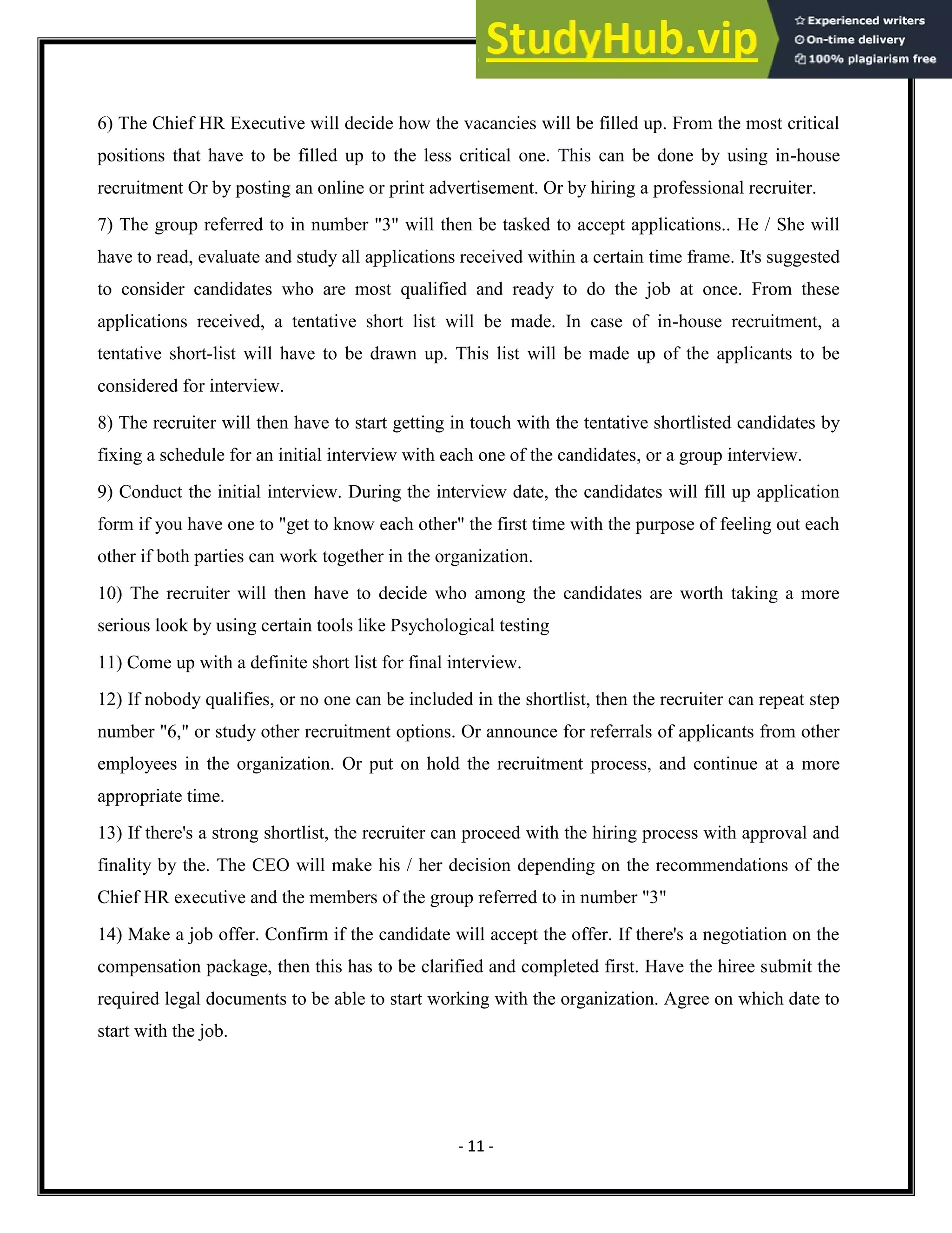 A PROJECT REPORT ON RECRUITMENT AND SELECTION | PDF