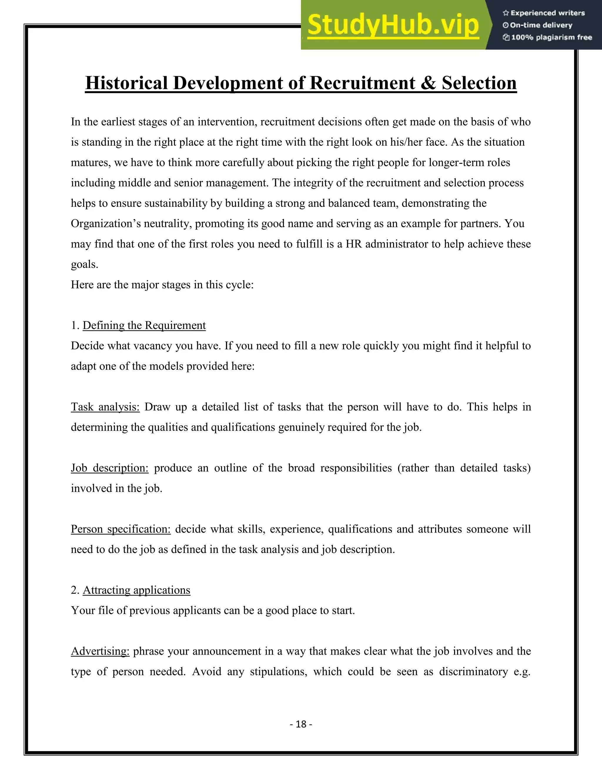 A PROJECT REPORT ON RECRUITMENT AND SELECTION | PDF