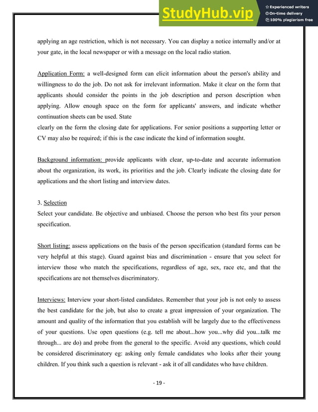 A PROJECT REPORT ON RECRUITMENT AND SELECTION | PDF | Resume Writing ...