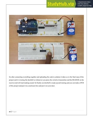 A Project Report On Wireless Doorbell With Arduino | PDF