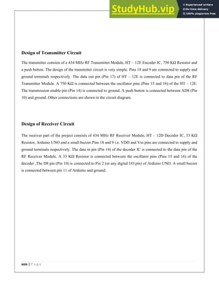 A Project Report On Wireless Doorbell With Arduino | PDF