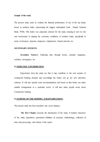 A project report study of commercial banks in india | DOCX