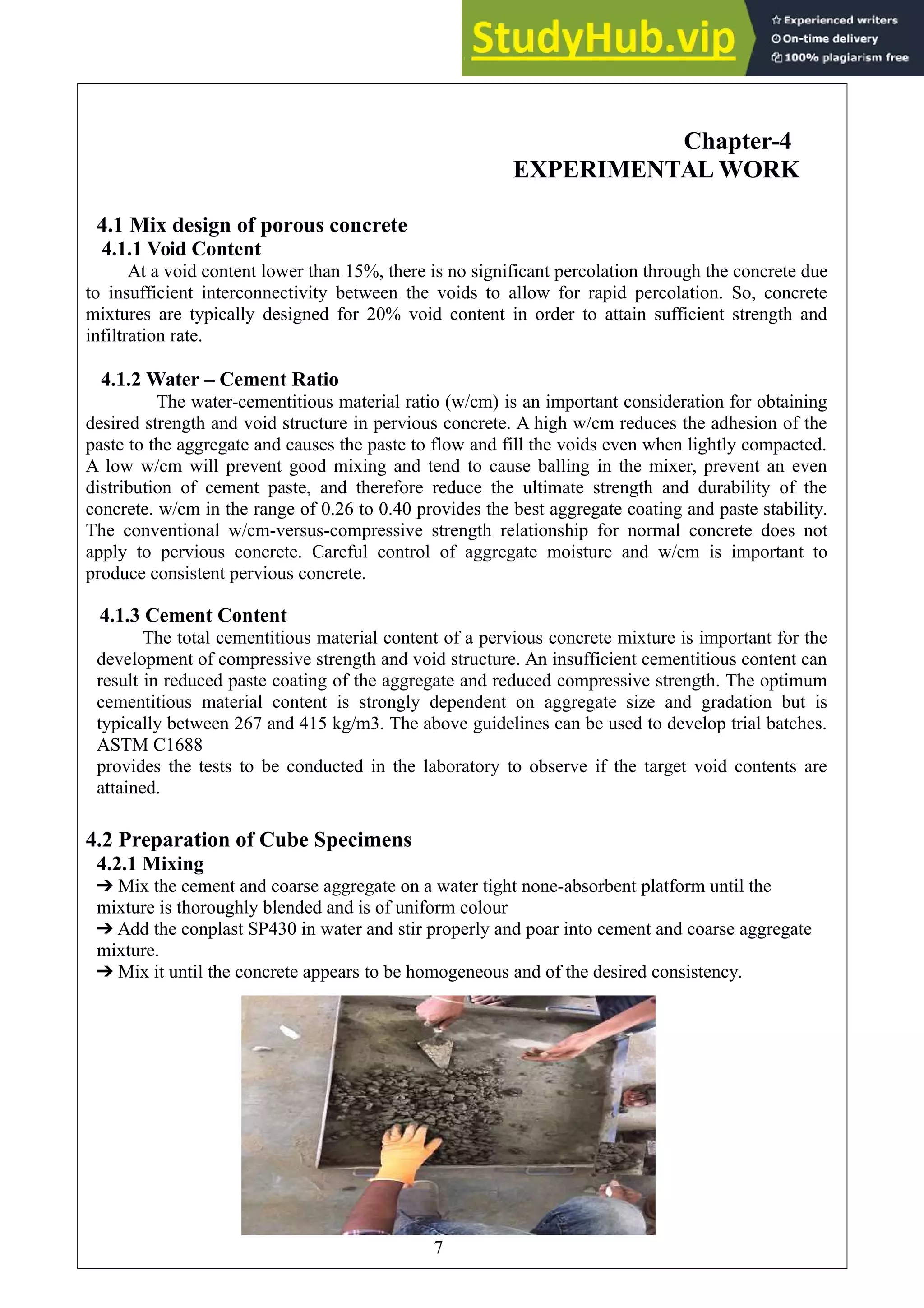 A PROJECT REPORT WATER ABSORBING PAVEMENTS BY USING POROUS CONCRETE | PDF