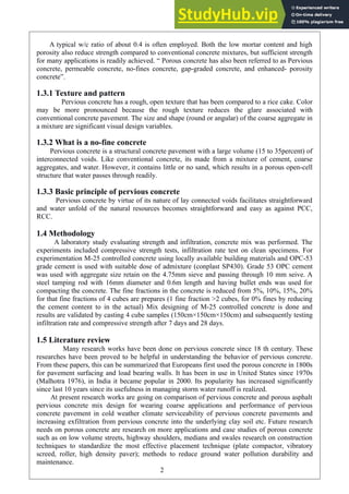 A PROJECT REPORT WATER ABSORBING PAVEMENTS BY USING POROUS CONCRETE | PDF