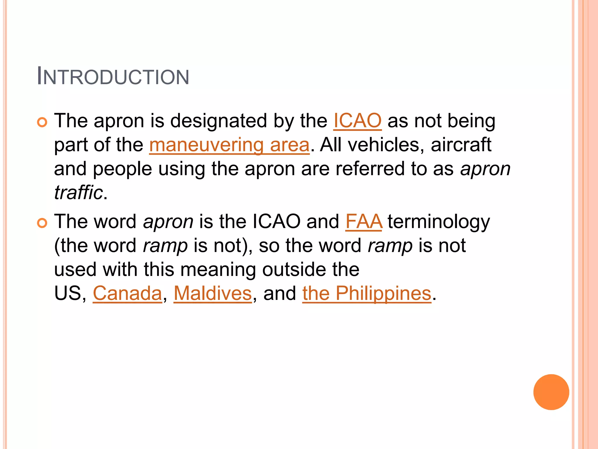 Airport Apron in aviation industry. | PPTX