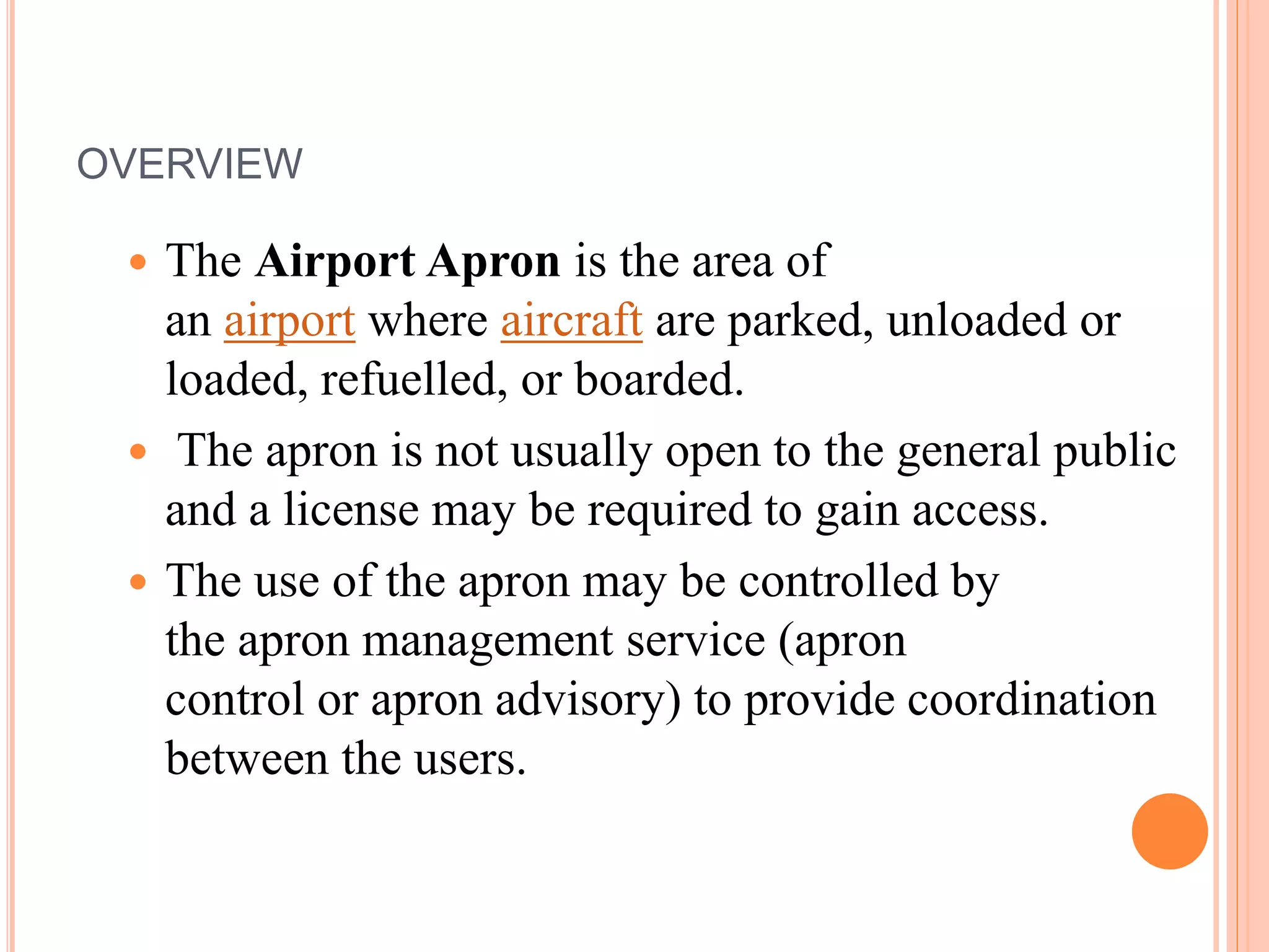 Airport Apron in aviation industry. | PPTX