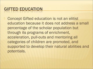 A proposal for gifted program in xyz school shanti | PPT