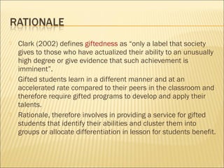 A proposal for gifted program in xyz school shanti | PPT