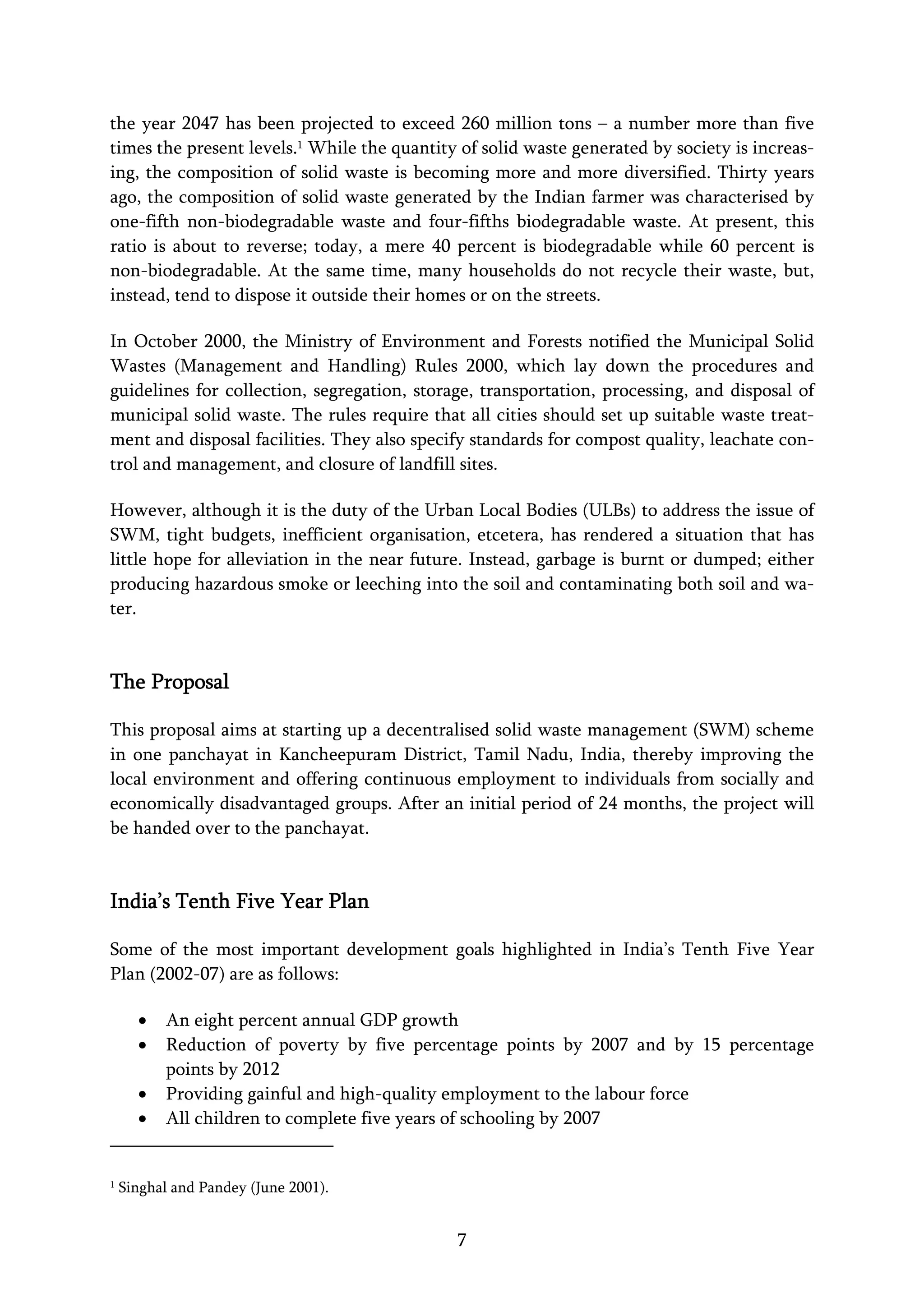 A proposal for solid waste management | PDF