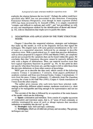 A Proposal Of A Topic Structure Model For Expository Texts | PDF