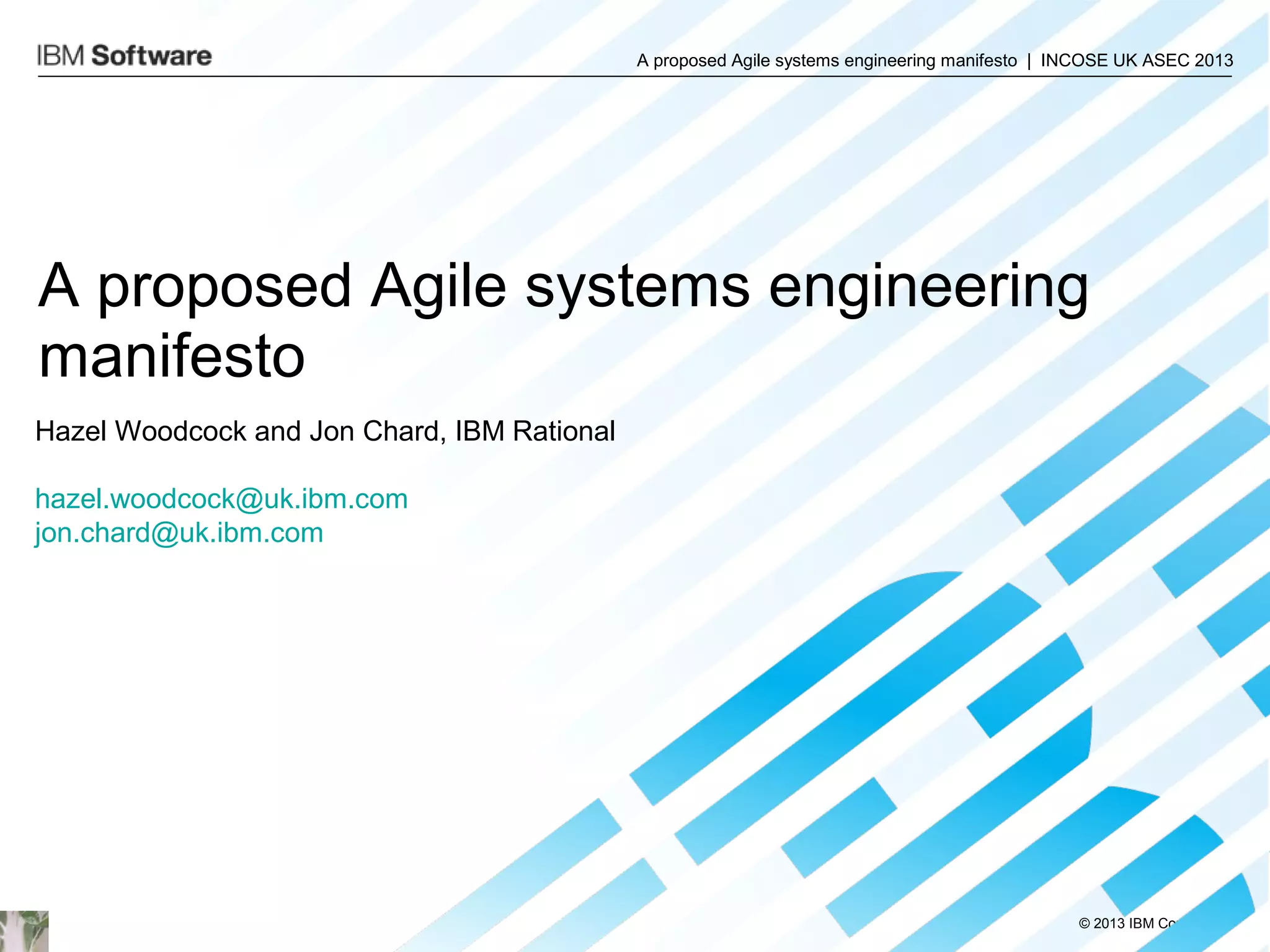 A proposed agile systems engineering manifesto | PPT | Computer Software and Applications ...