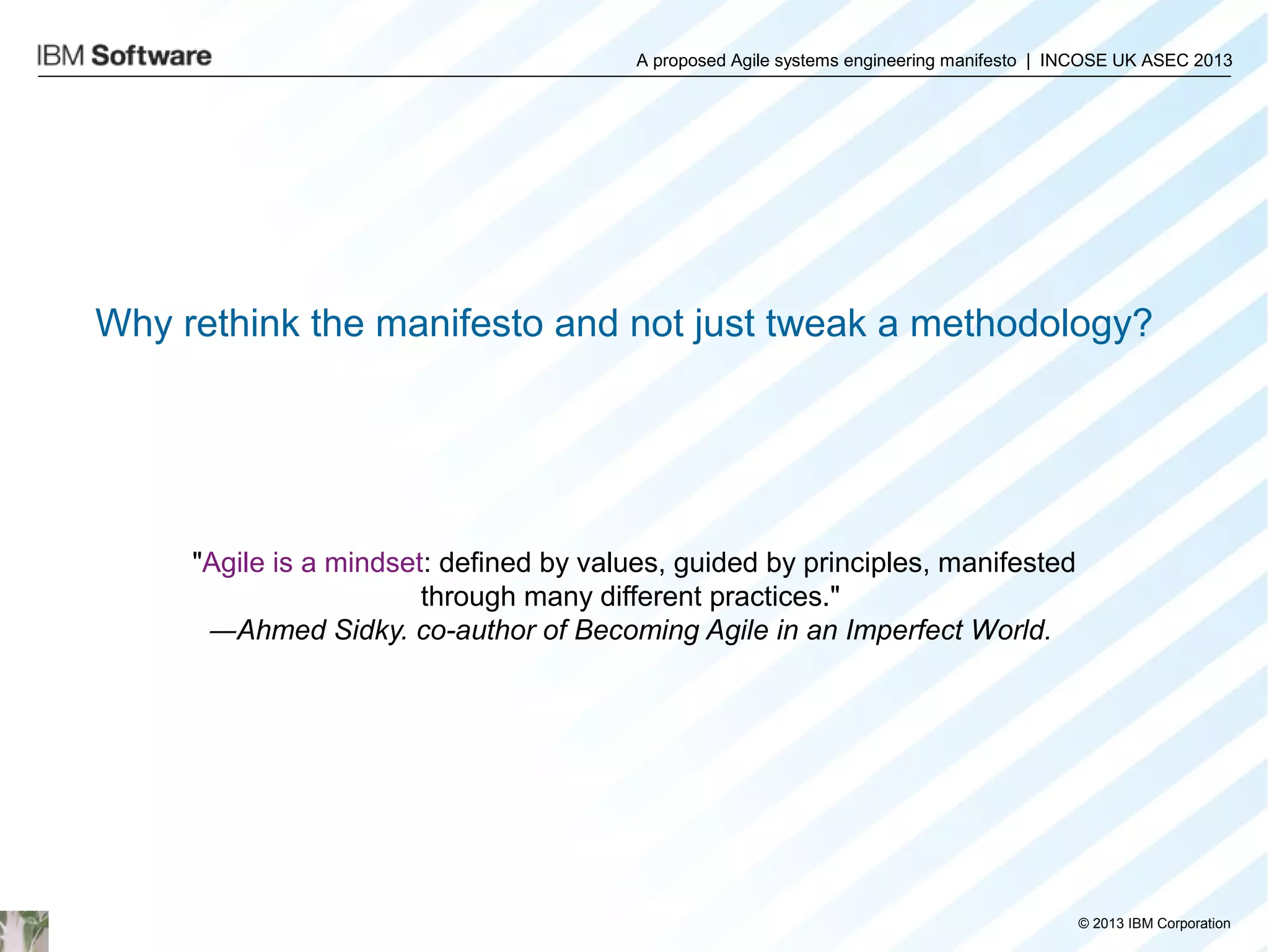 A proposed agile systems engineering manifesto | PPT | Computer Software and Applications ...