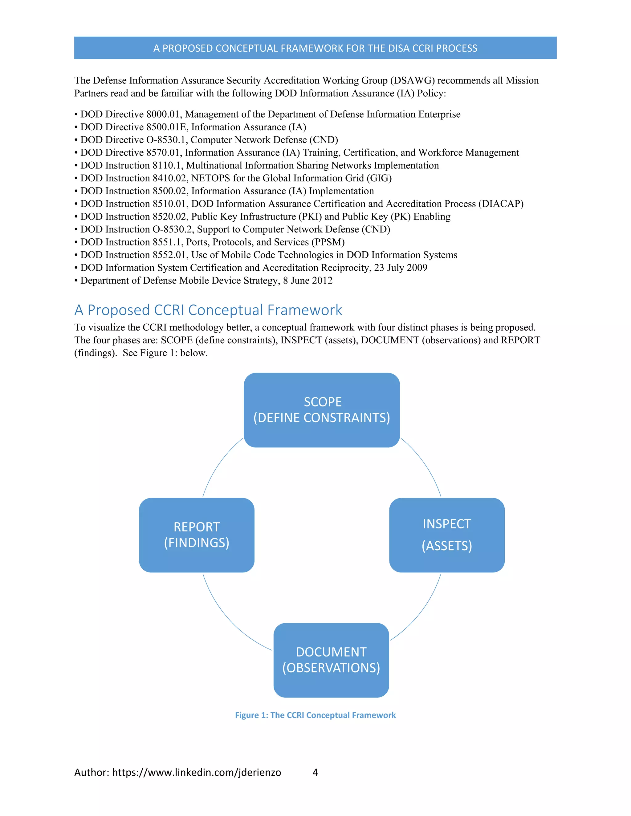 Information Assurance, A DISA CCRI Conceptual Framework | PDF