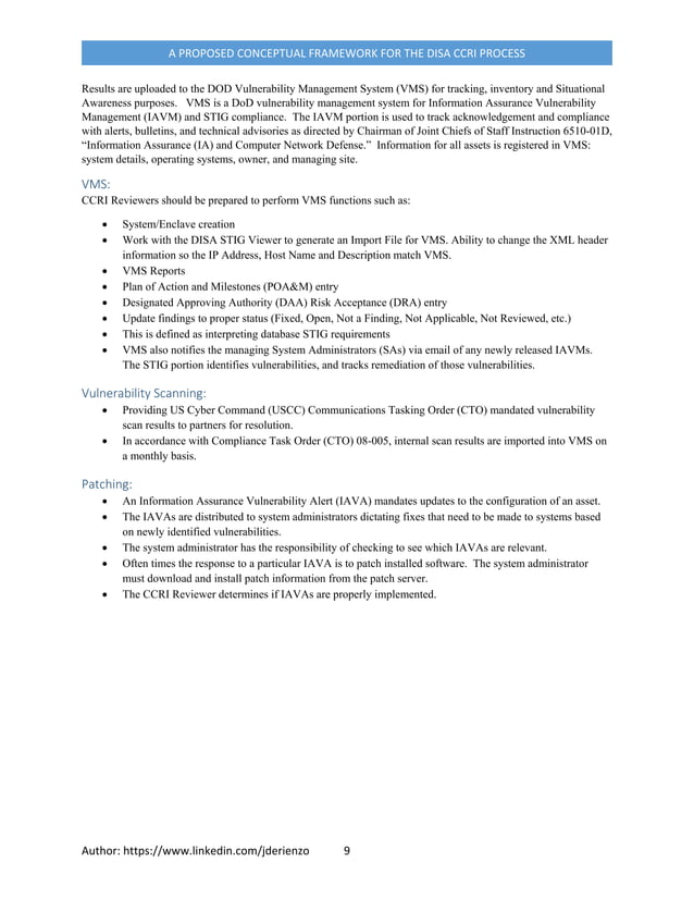 Information Assurance, A DISA CCRI Conceptual Framework | PDF