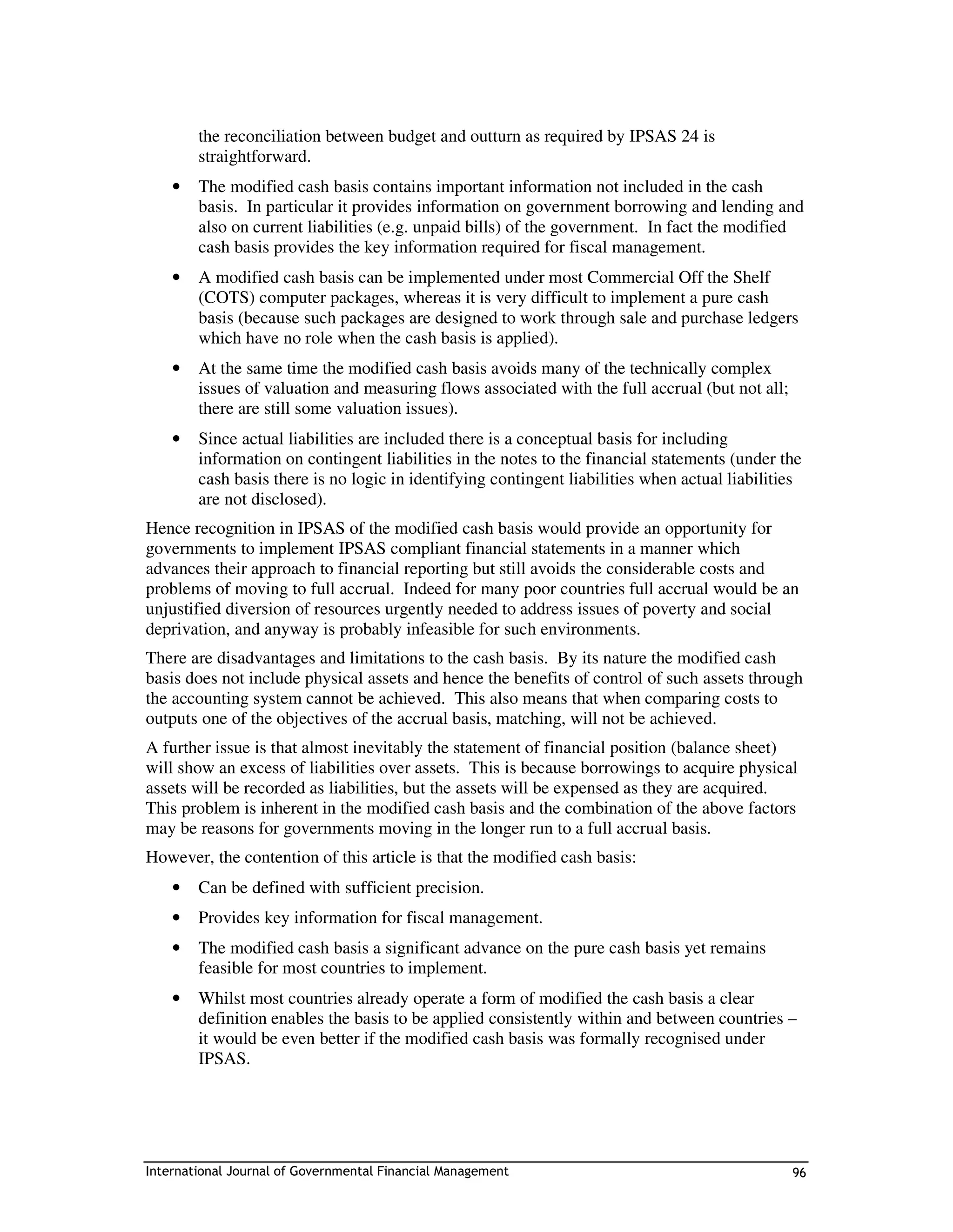 A proposed definition of the modified cash basis | PDF