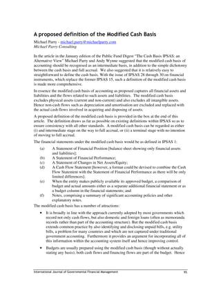A proposed definition of the modified cash basis | PDF