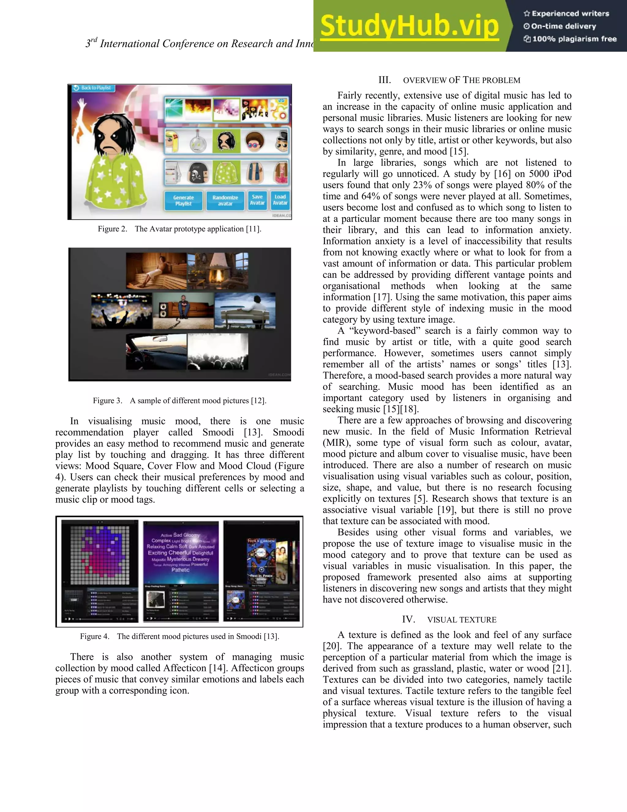 A Proposed Framework For Visualising Music Mood Using Texture Image | PDF