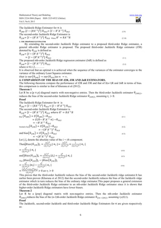A proposed nth – order jackknife ridge estimator for linear regression designs | PDF