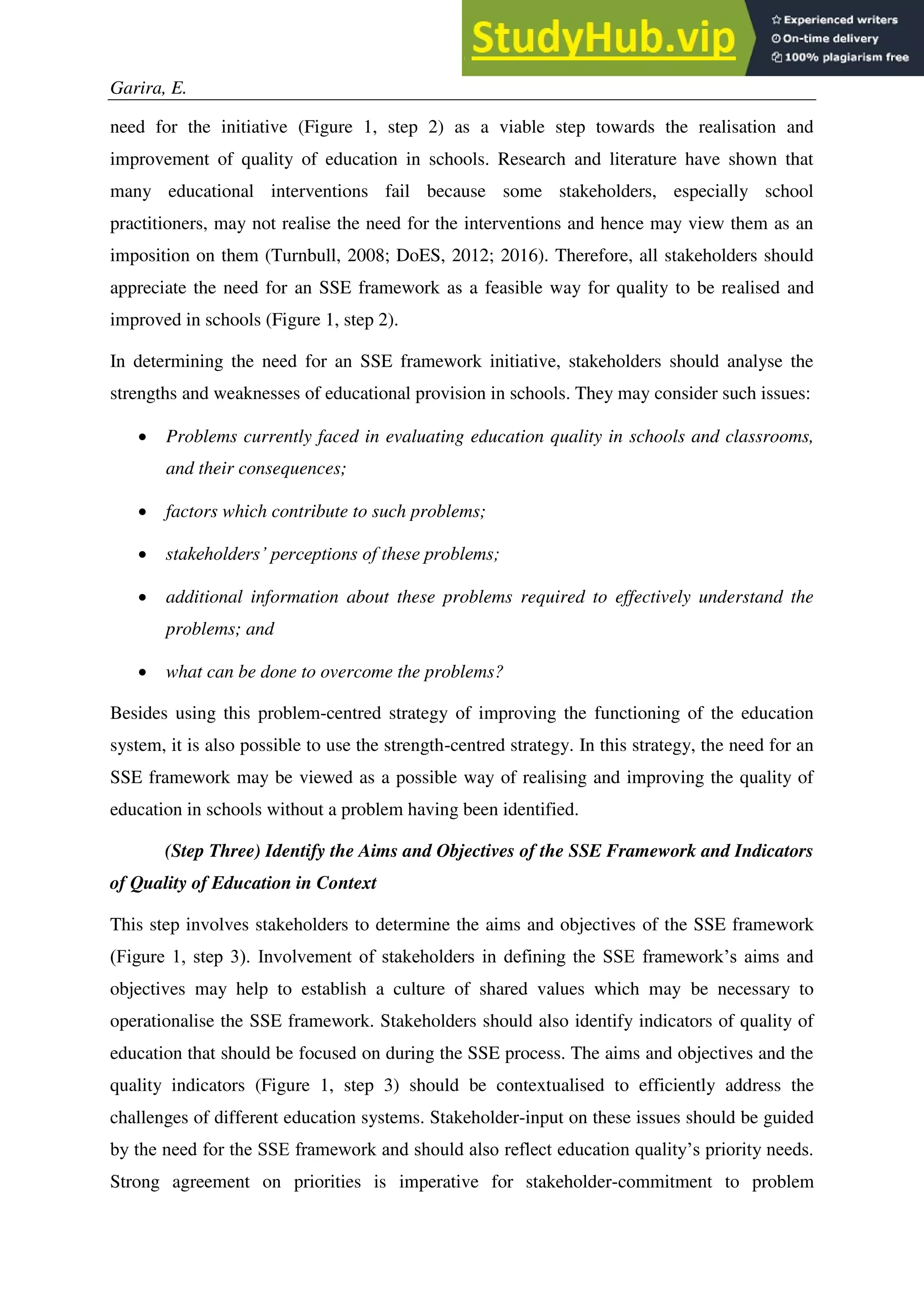 A Proposed Process Model For Developing A School Self-Evaluation Framework | PDF