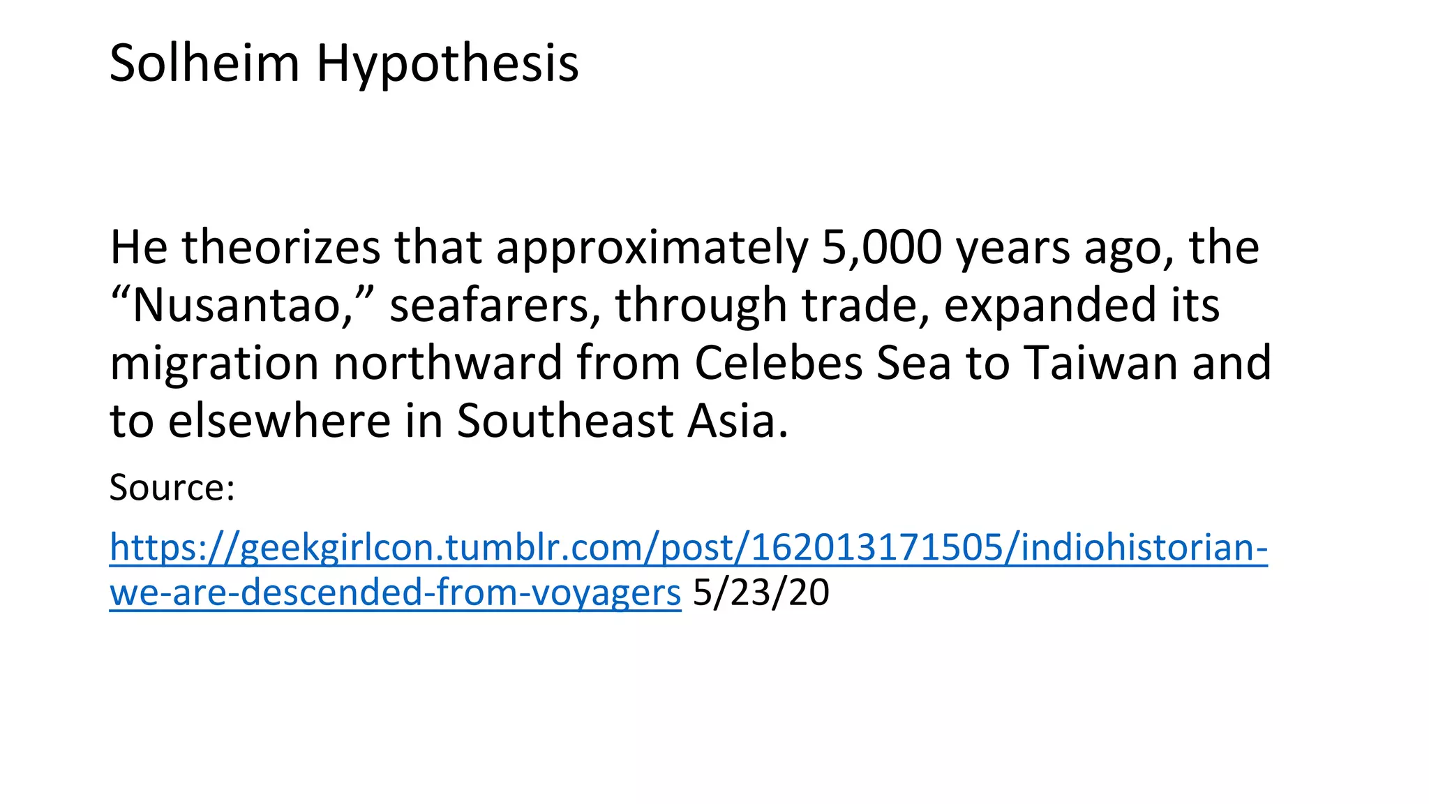 A Proposed Principalia Theory of Austronesian Inter Migration | PPTX