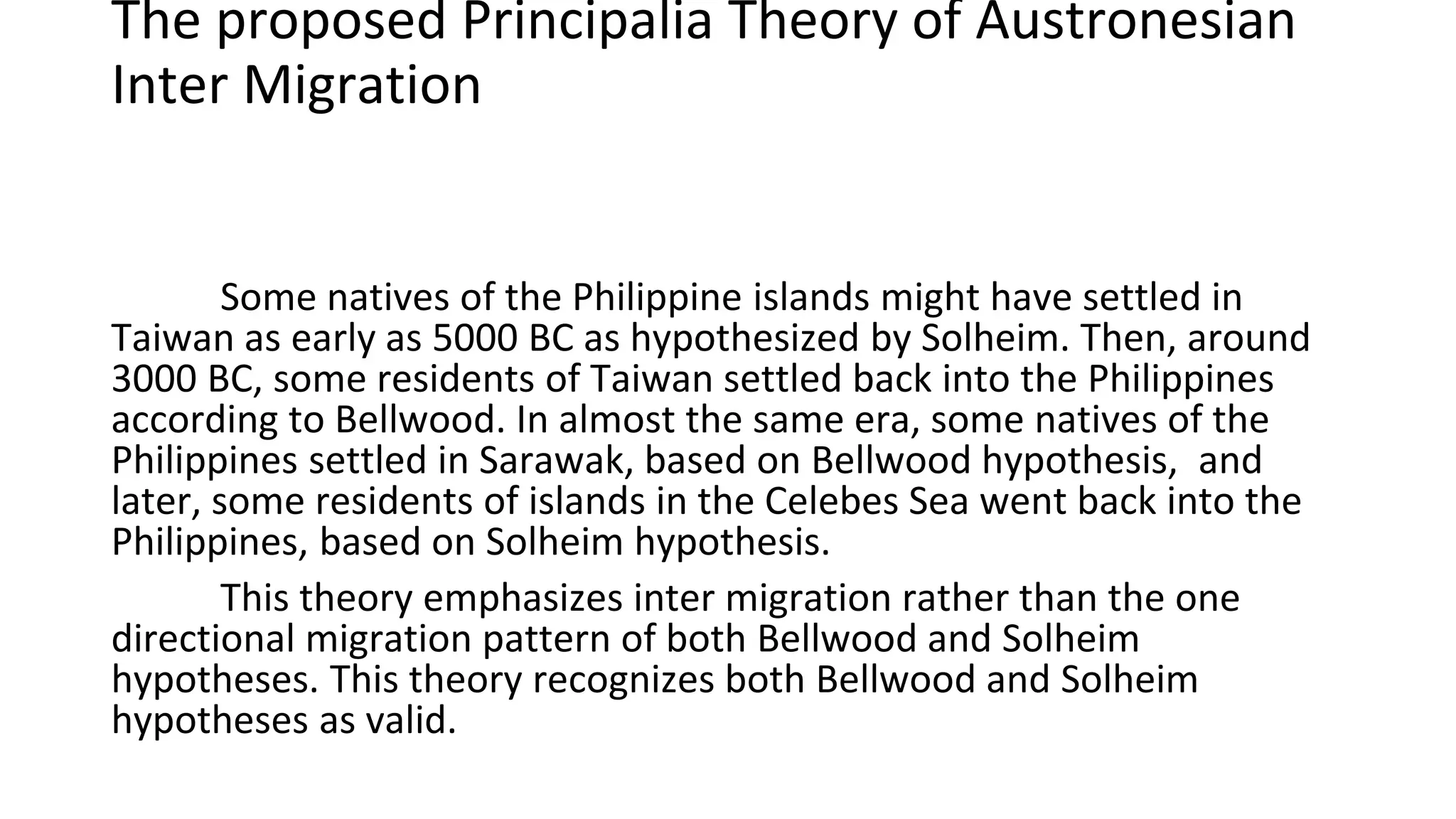 A Proposed Principalia Theory of Austronesian Inter Migration | PPTX