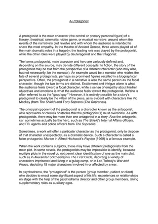 A Protagonist | PDF