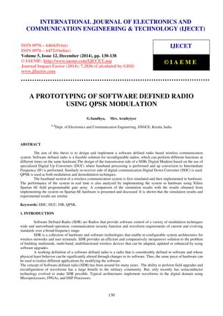 A prototyping of software defined radio using qpsk modulation | PDF