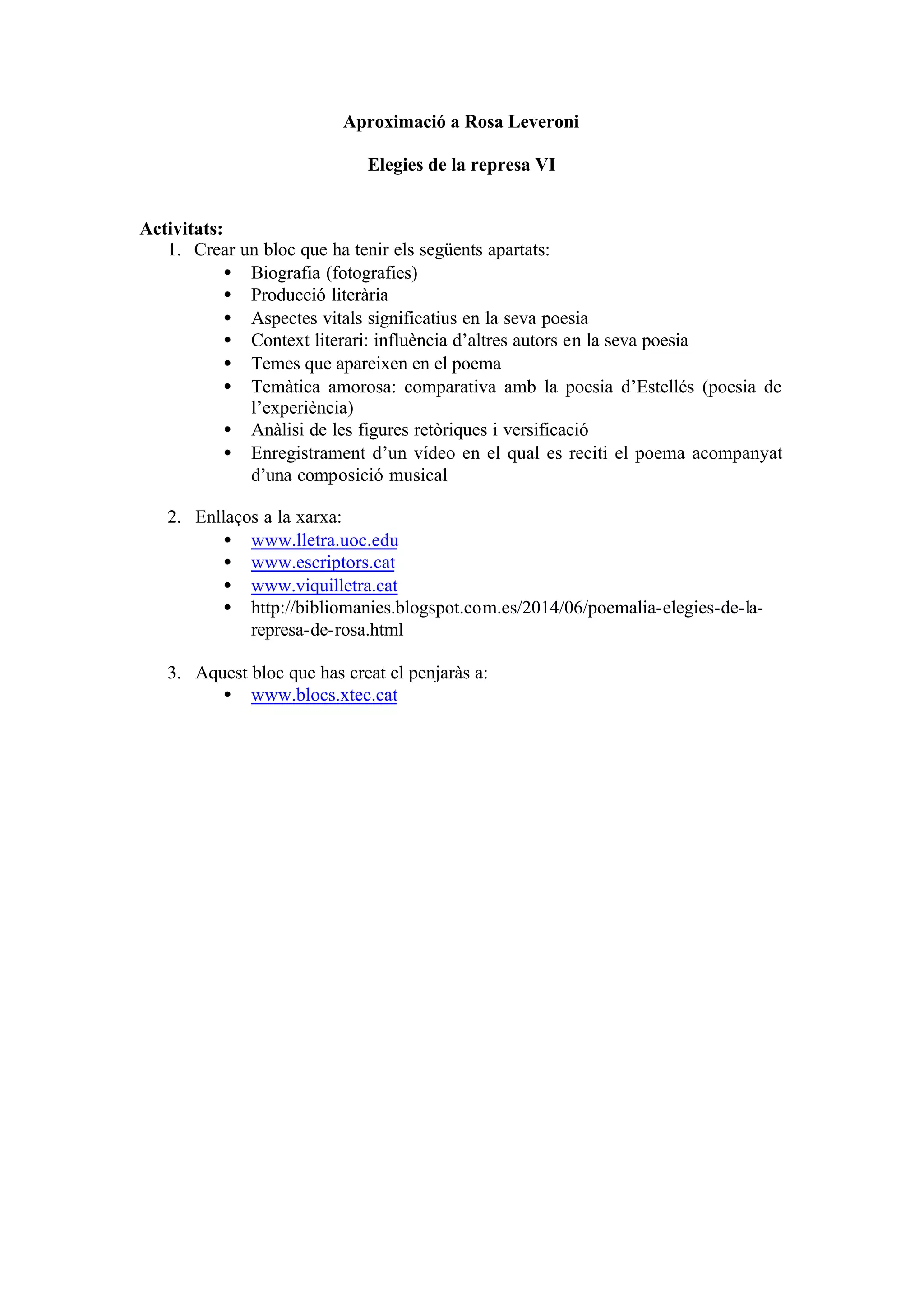 Aproximació a Rosa Leveroni | PDF