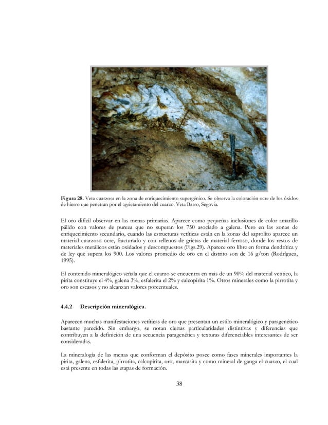Aproximacion a la evolucion metalogenica y afinidad al modelo de oro ...